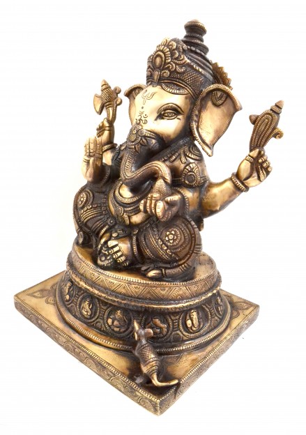 Buy Handcrafted Brass Ganesha Brown Statue Brass Showpiece Online at ...